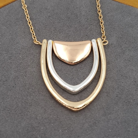 NRO | Jewelry | Nro Gold Silver Tone Modernist Necklace | Poshmark